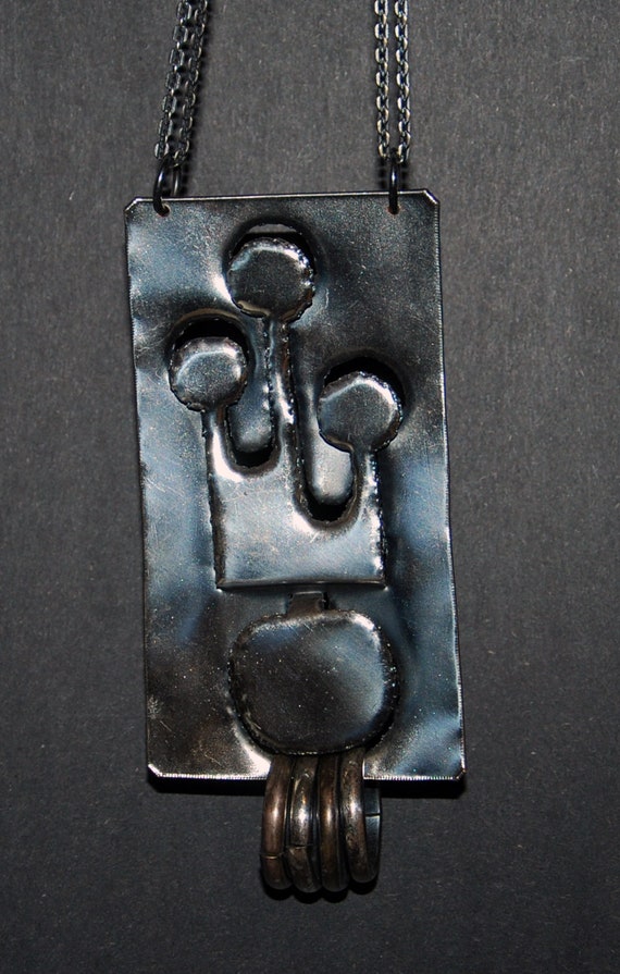 Vintage 1970s Era Eva Scheel Modernist Brutalist Pend… - Gem