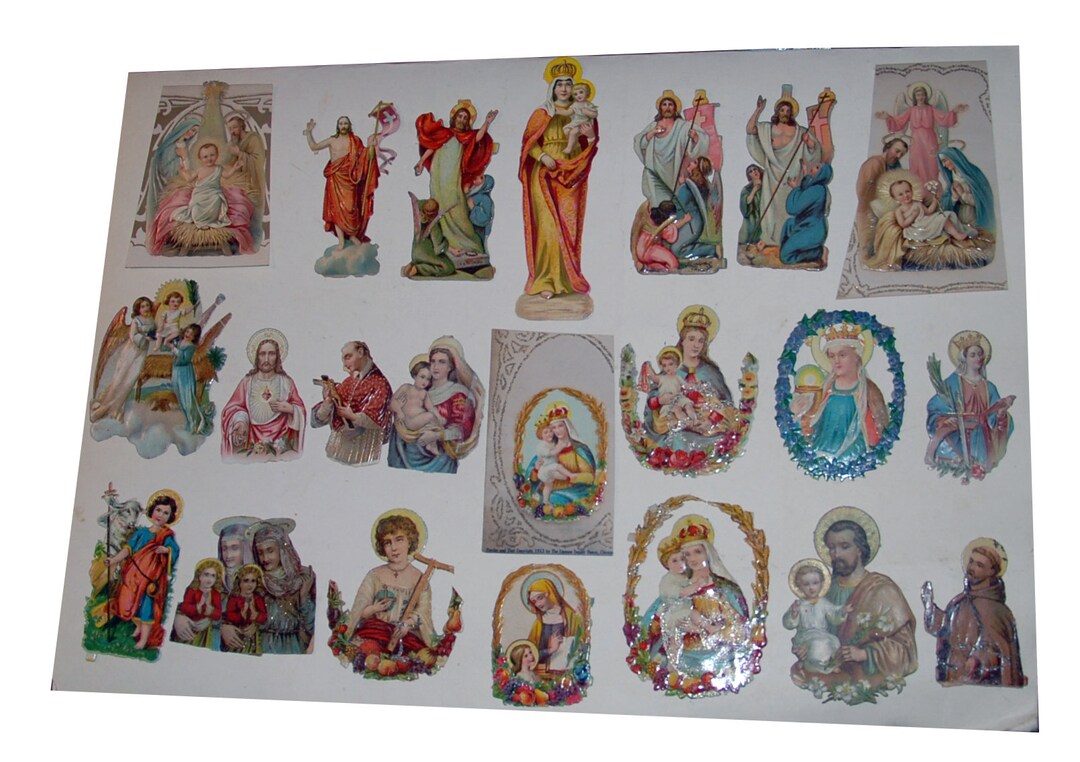 Early 1900s Religious Christian Scrapbook Embossed Die Cut Images ...