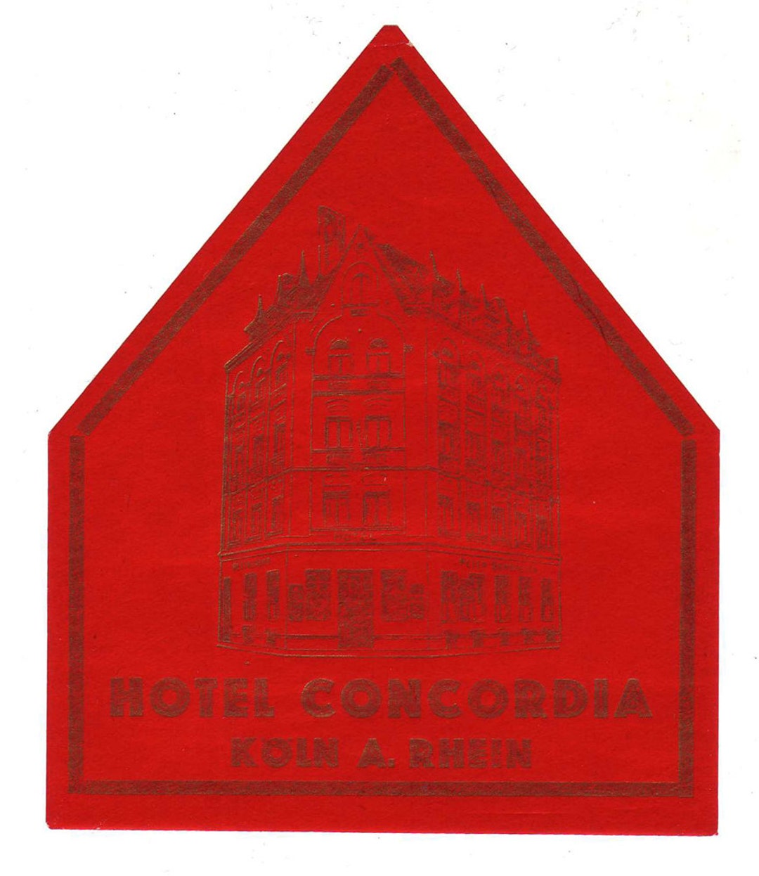 Genuine Vintage Original Unused Luggage Label: Hotel Concordia, Köln ...