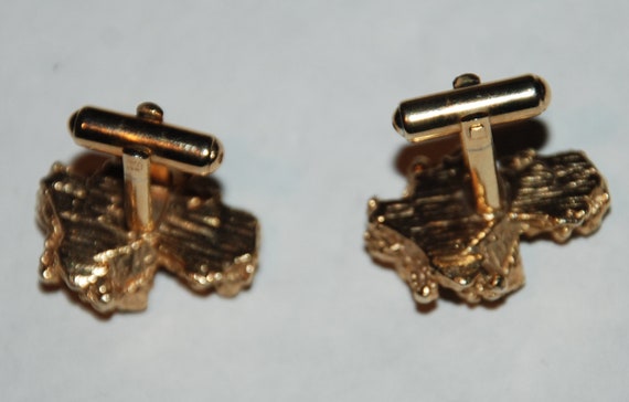 Vintage 1970s Era Brutalist Gold-Tone Cufflinks -- Fr… - Gem