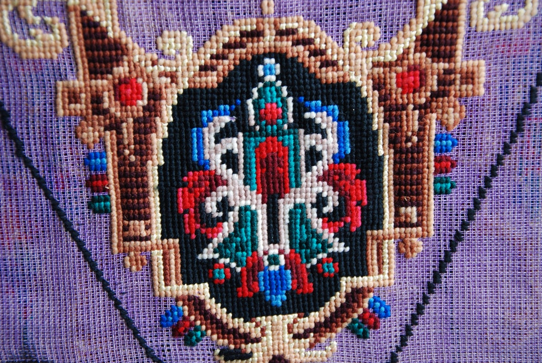 Vintage 1850s-'60s Berlin Work Embroidery Slipper Tops-- Free US ...