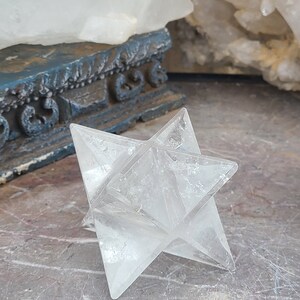 Rainbow Crystal Star Tetrahedron Carved Quartz Merkaba, Sacred Geometry ...