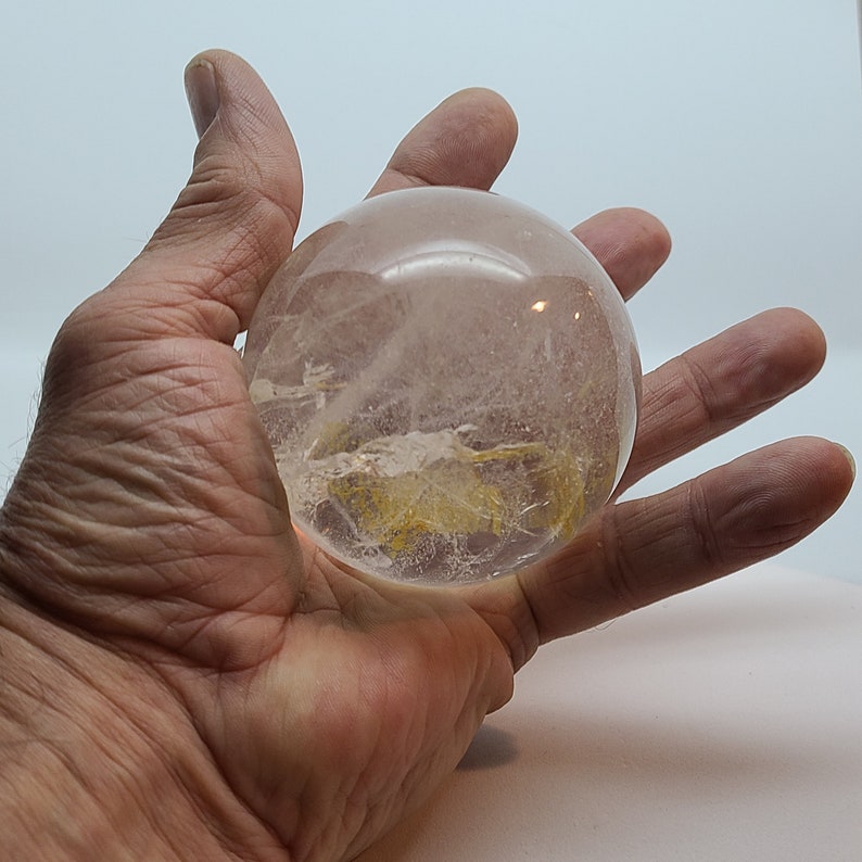 Golden Healer Quartz Rainbow Crystal Sphere Madagascar Golden - Etsy