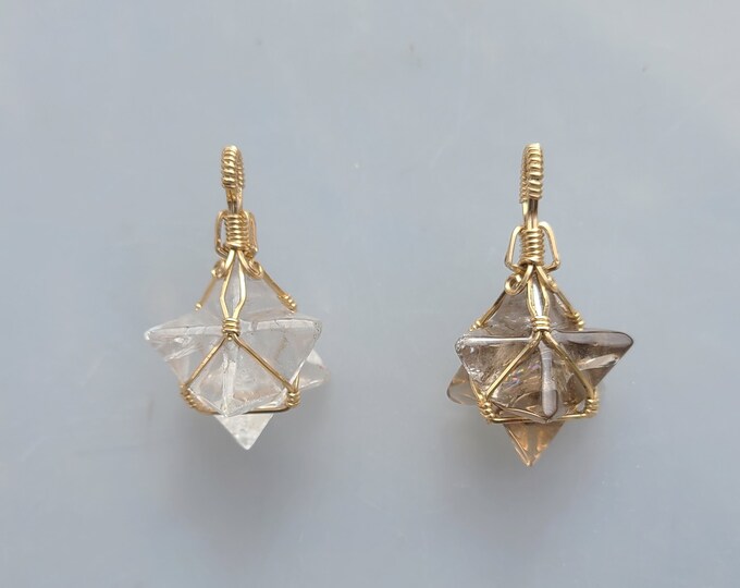 Norma's Custom Gold Set Carved Merkaba Crystal Star Tetrahedron ...