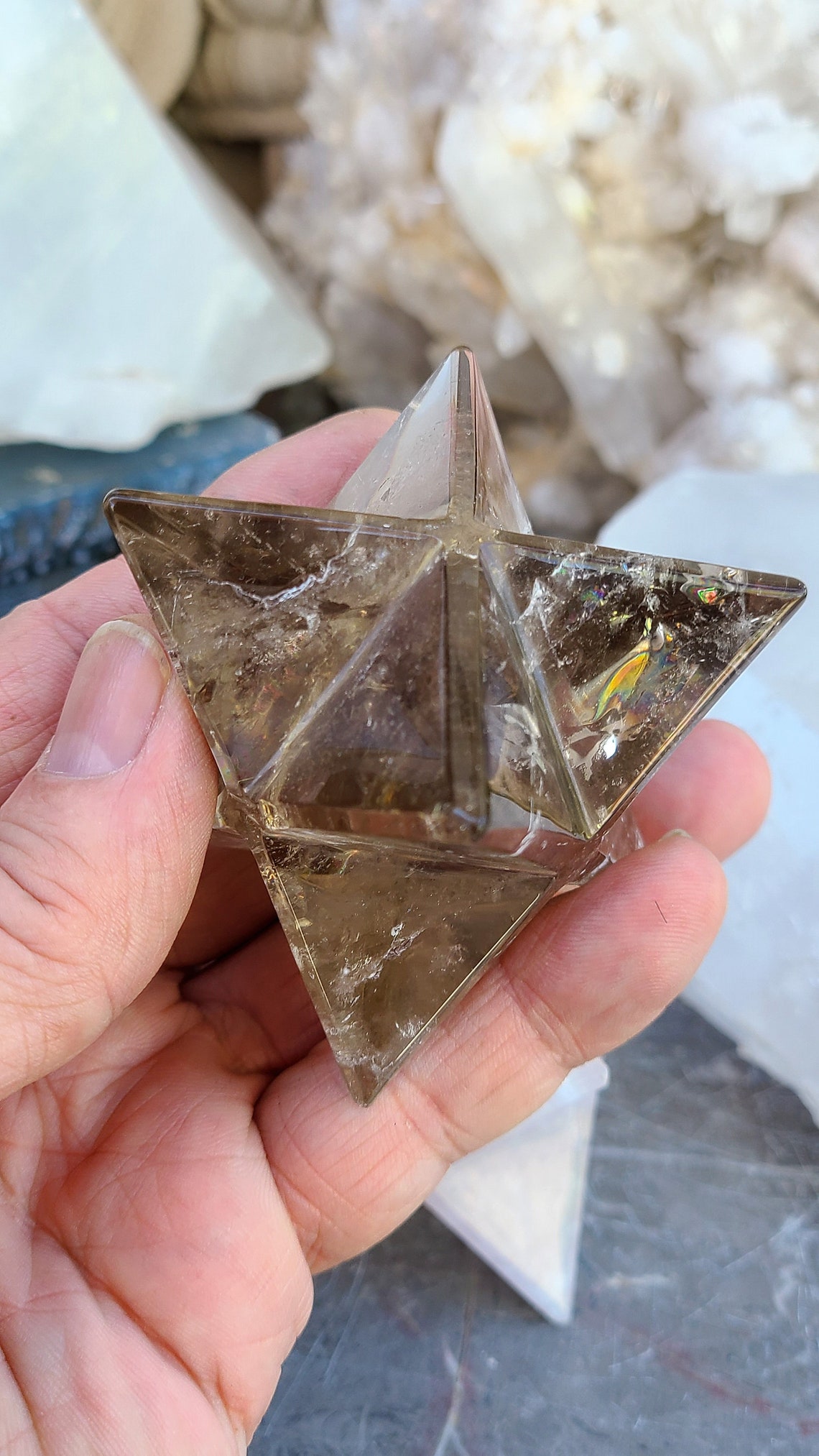 4 Gemstone Combination Merkaba Meditation Set Rainbow Crystal - Etsy