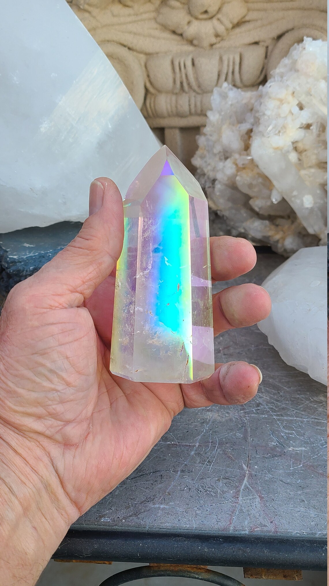 AAA Angel Aura Quartz Trans Channeling Dow Crystal Tower, Crystal Alter ...
