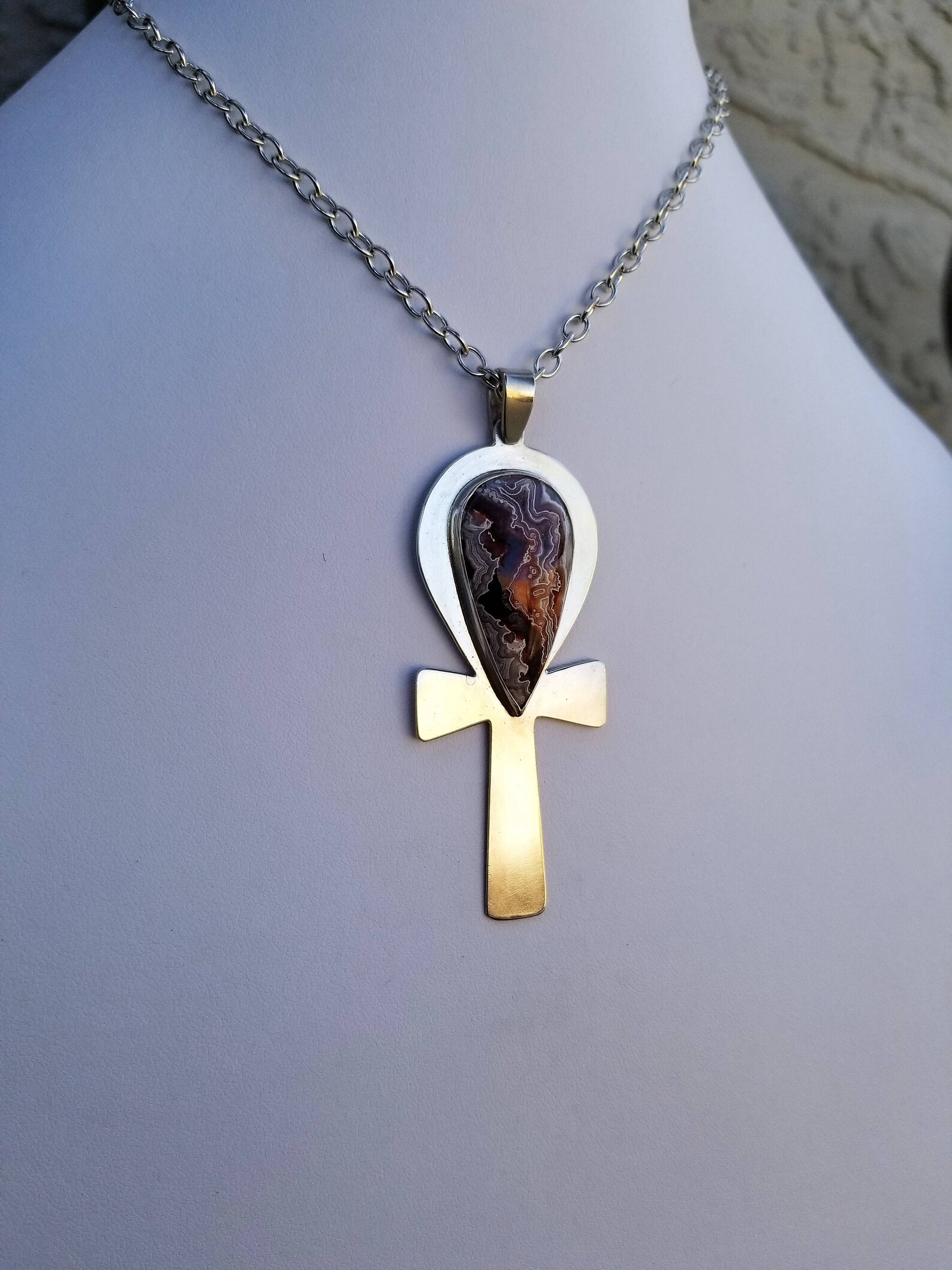Handmade Crazy Lace Agate Ankh - Egyptian Jewelry, Ankh Jewelry ...