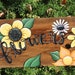 Wooden Hand Painted Flowers Garden Sign, Handpainted Yellow White ...