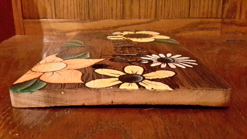 Wooden Hand Painted Flowers Garden Sign Handpainted Yellow | Etsy