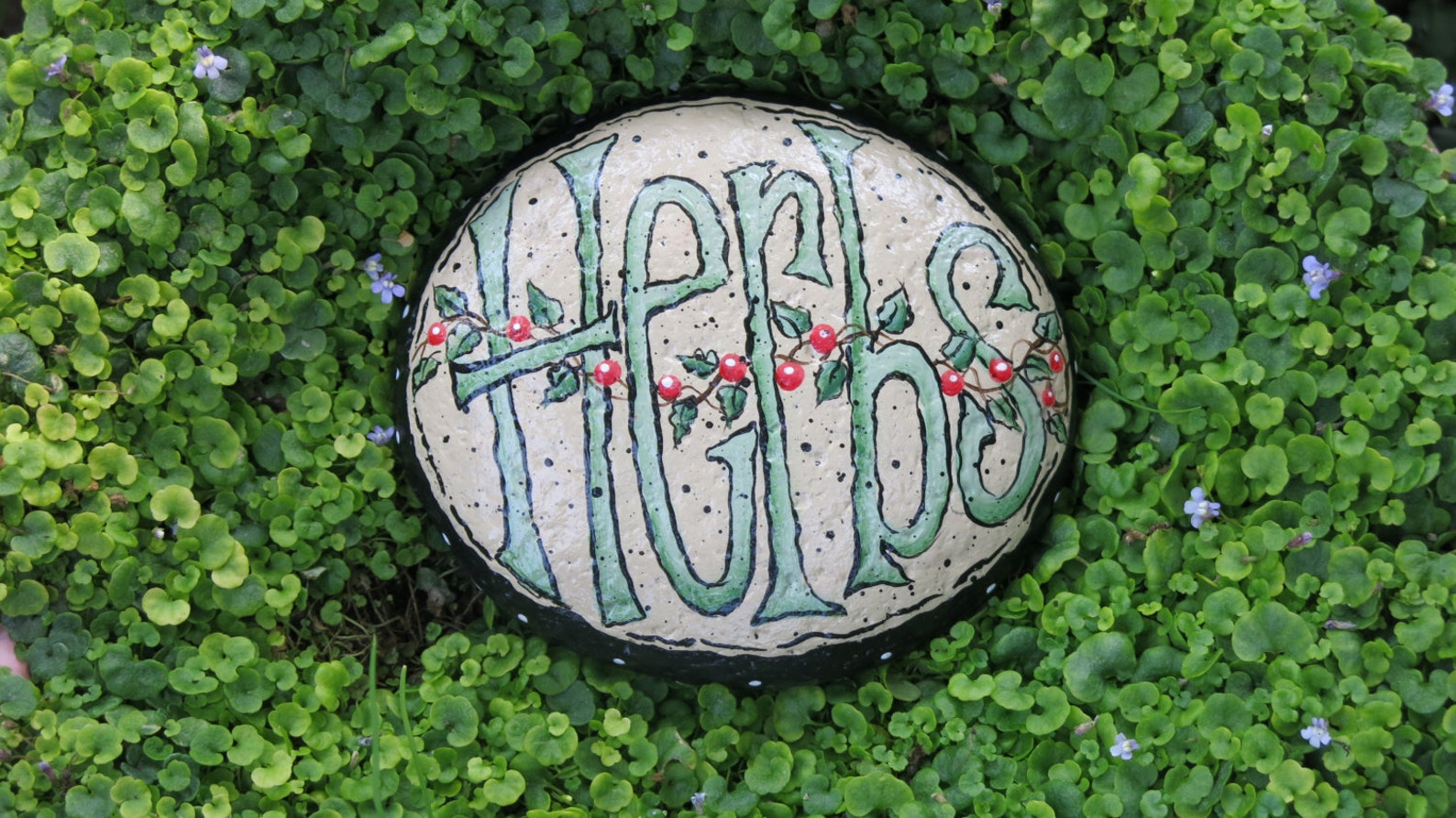 Painted Herbs Rock Garden Plant Marker Herbs Label Herb - Etsy