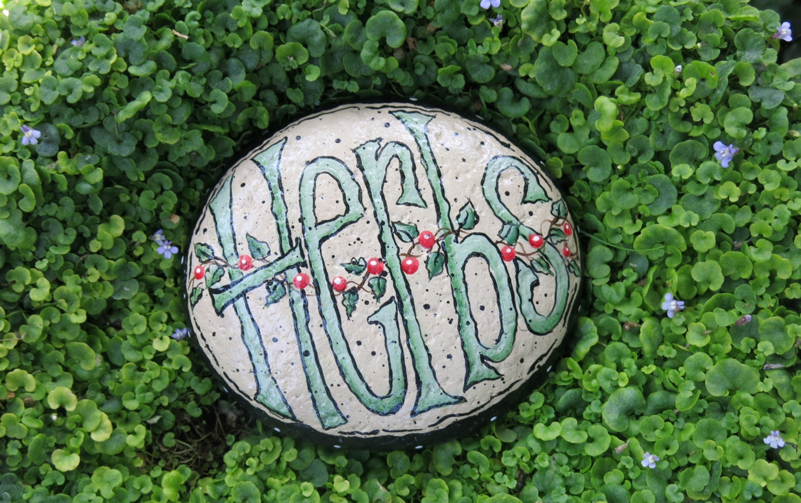 Painted Herbs Rock Garden Plant Marker Herbs Label Herb - Etsy