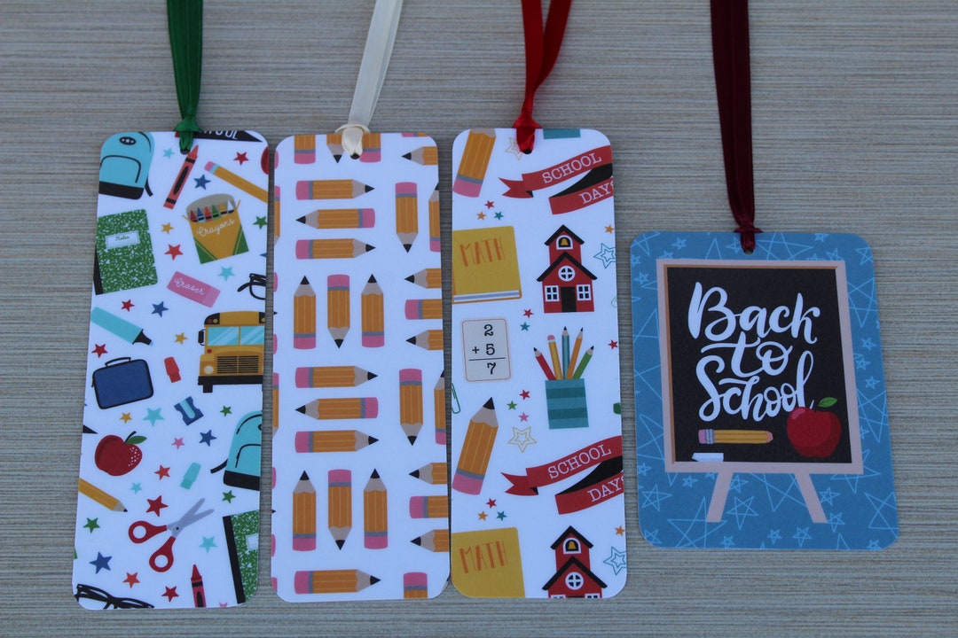 Set of 4 Laminated School Bookmarks Four Laminate Book Marks - Etsy