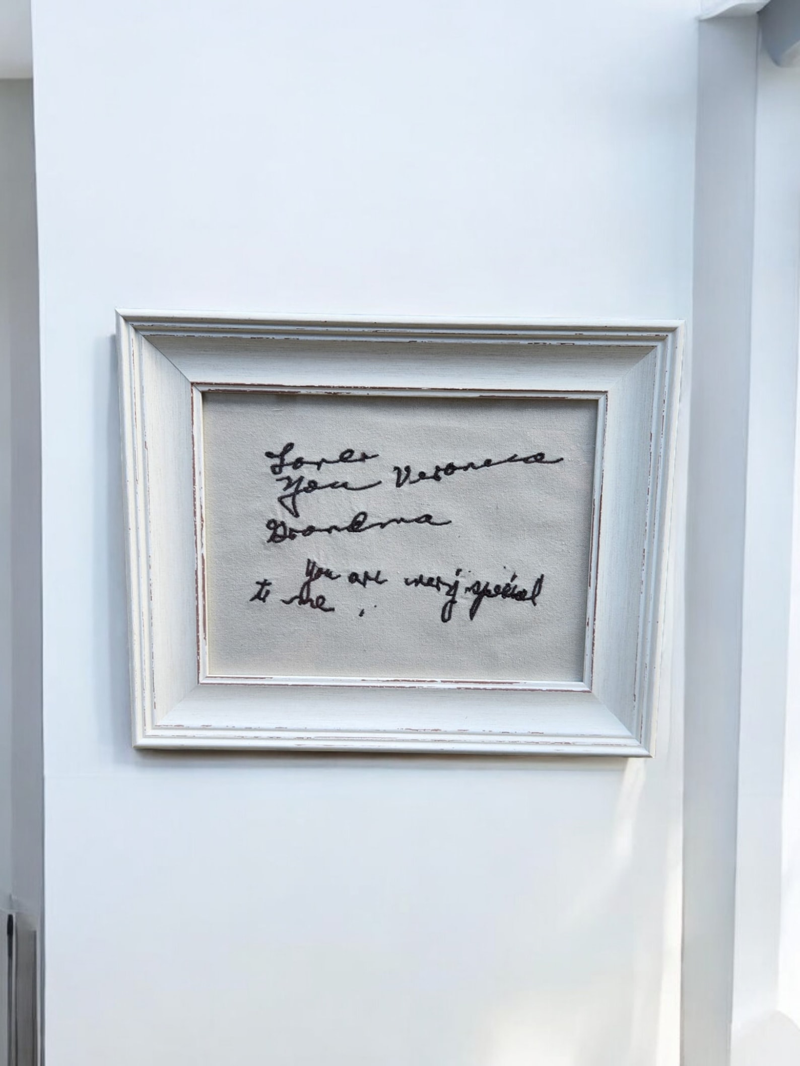 Handwritten Embroidery Art Custom Framed Message From a Loved One - Etsy