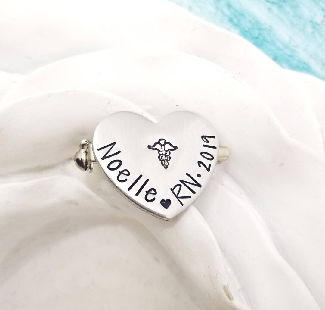Heart Nursing Pin RN Pin BSN Pin Personalized Pin for Nurse Pinning ...