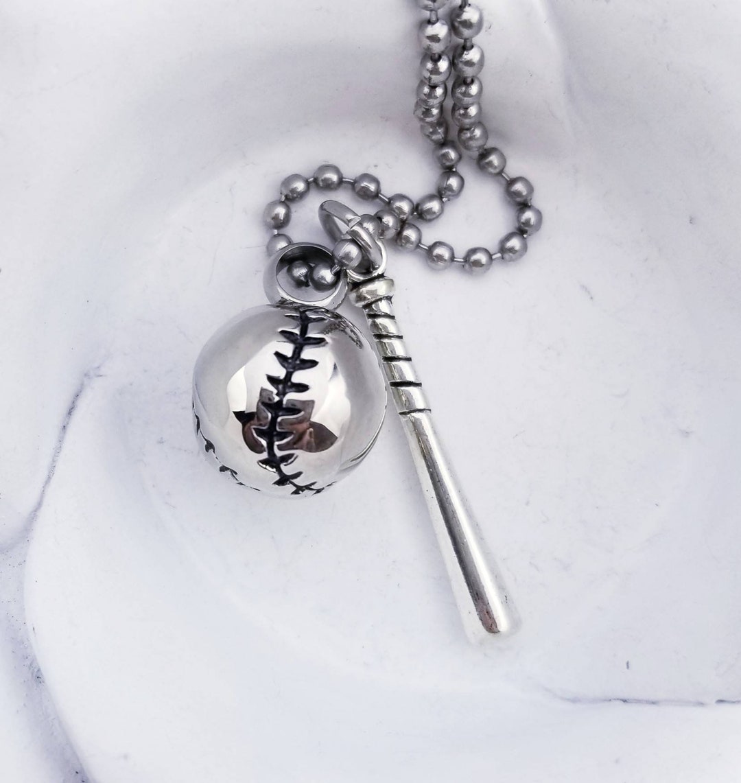 Guy Cremation Jewelry - Baseball Urn Necklace - Urn Necklace for Men ...