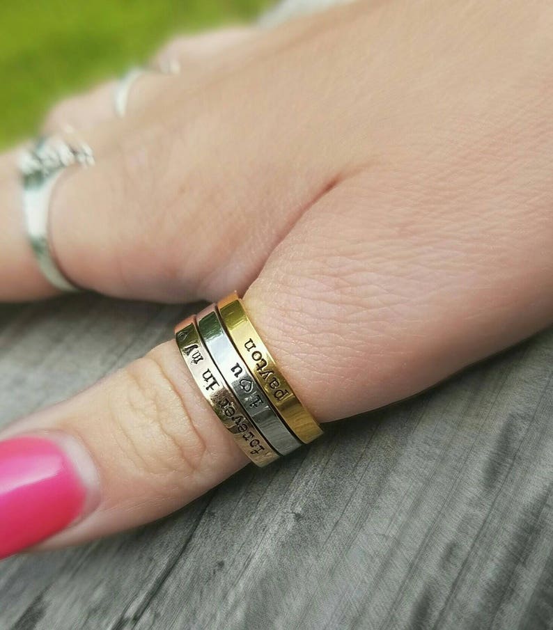 Mixed Metals Rings Personalized Rings Stacking - Etsy
