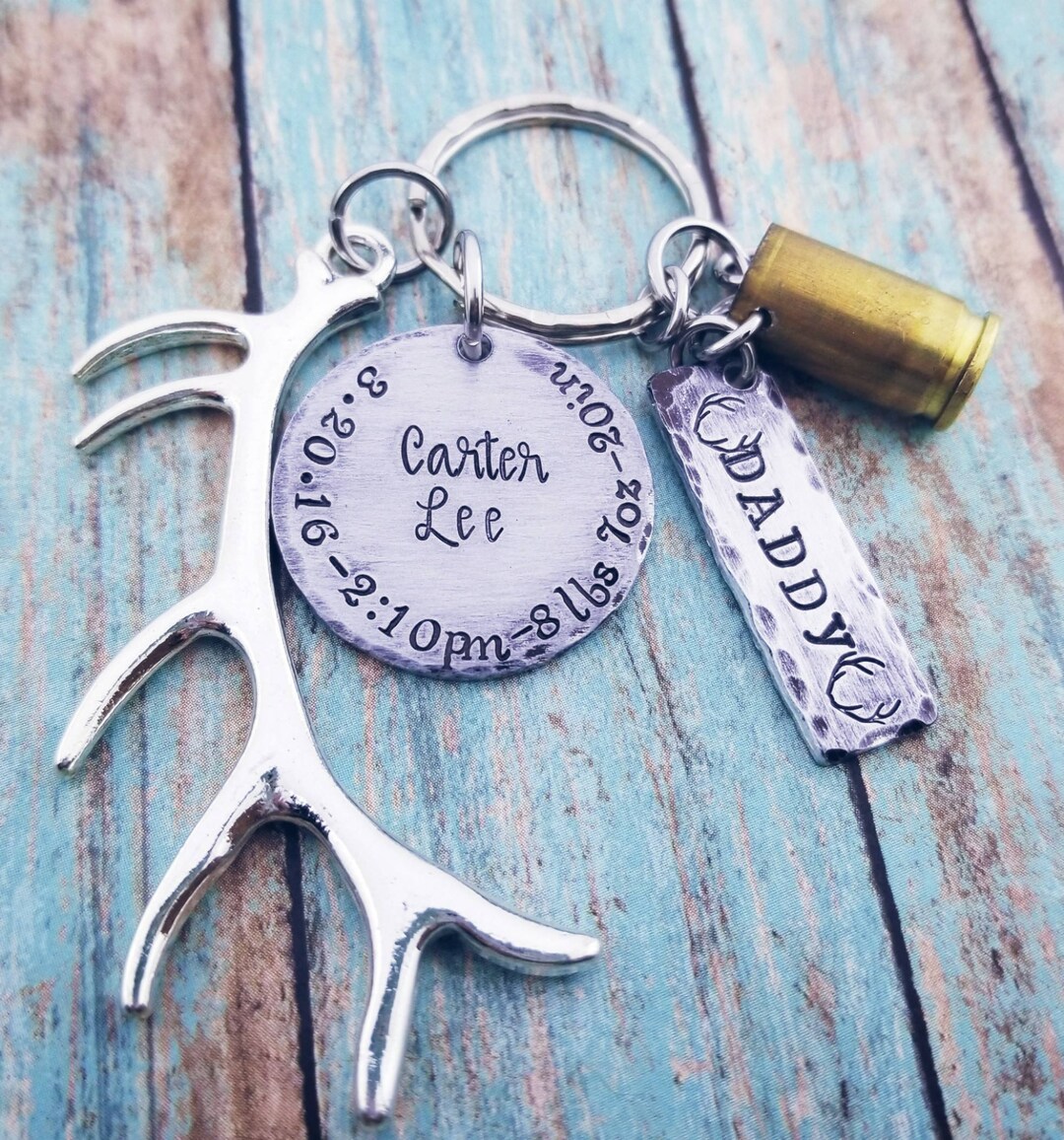 New Daddy Gift Personalized Keychain Bullet Keychain New Dad Gift ...