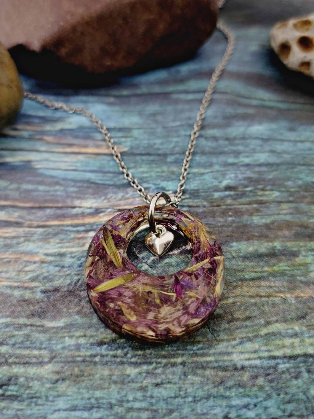 Funeral Flower Necklace Custom Memorial Bead Necklace | Etsy