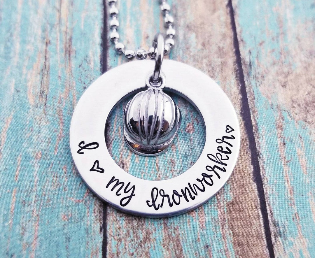 Ironworker Wife Necklace: Personalized Hard Hat Charm Jewelry - Etsy