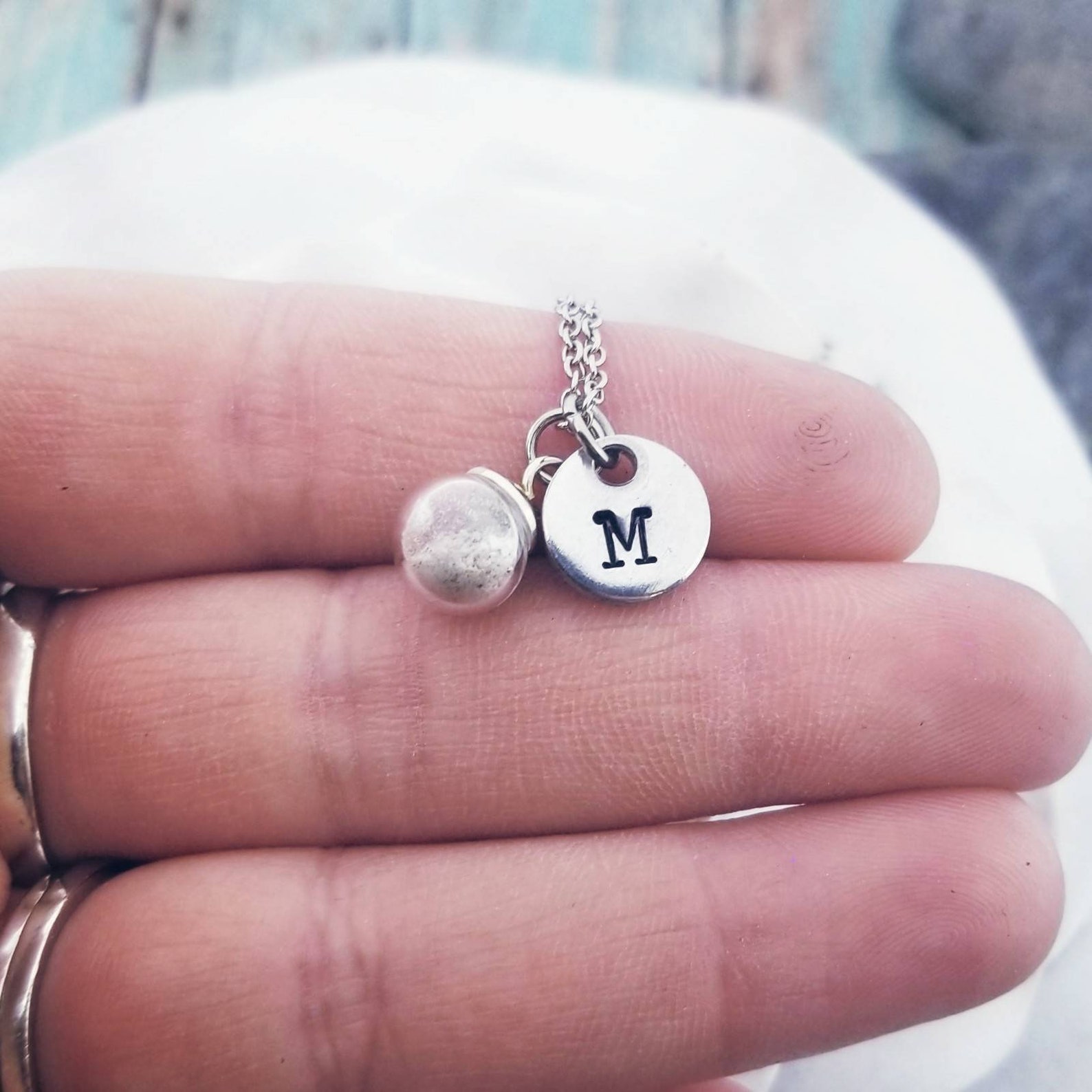 Cremation Orb Initial Necklace DIY Fill at Home Ash | Etsy