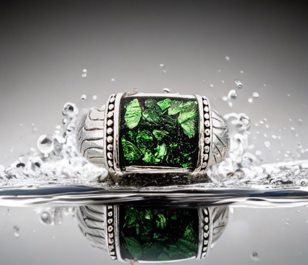 Men's Cremation Ring Made With Ashes - Custom Memorial Ring - Cremation ...