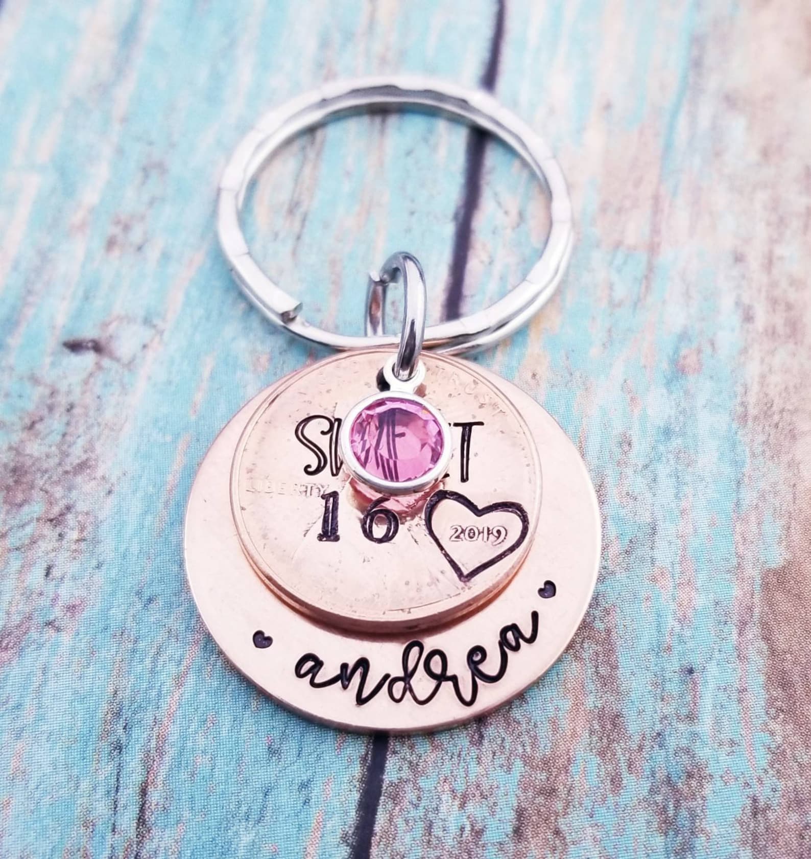 Personalized Sweet 16 Penny Keychain Sweet 16 Gift 16th - Etsy
