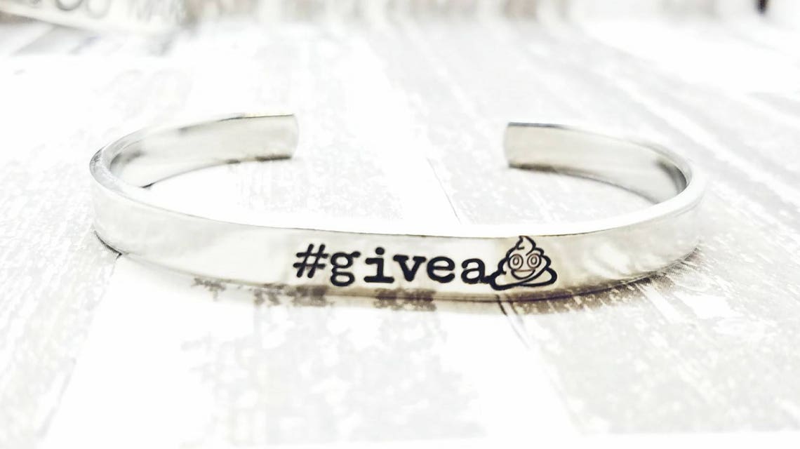 Give a Sht Cuff Bracelet Poop Emoji Bracelet Poop Emoji - Etsy