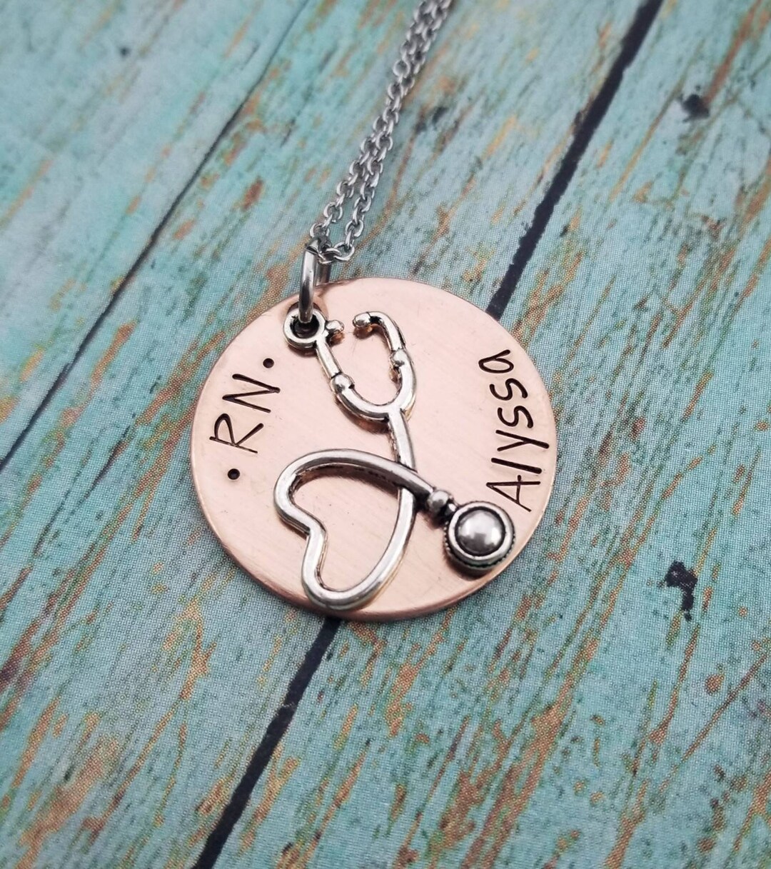 Personalized Nurse Necklace- Stethoscope Necklace Medical Teacher Gift ...