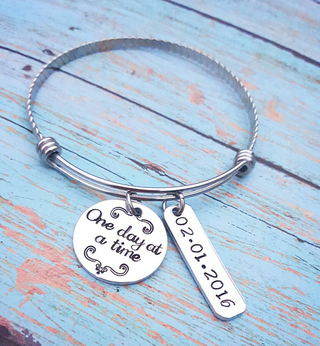 One Day at a Time - Sobriety Bracelet - Recovery Gift - Sobriety Gift ...