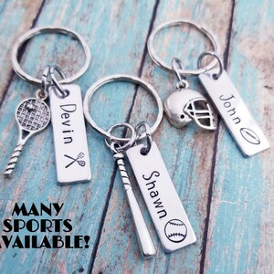 Personalized Sports Keychain - Choose Your Sport - Hockey Keychain ...