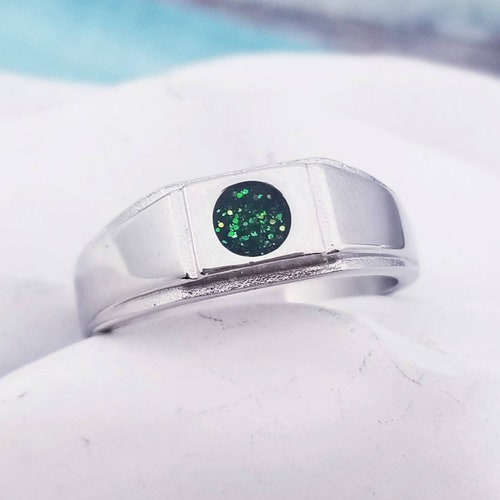 Men's Cremation Ring Made With Ashes Custom Memorial | Etsy