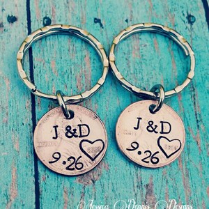 Couples Keychain Set of 2 - Anniversary - Engagement - Wedding Gift ...