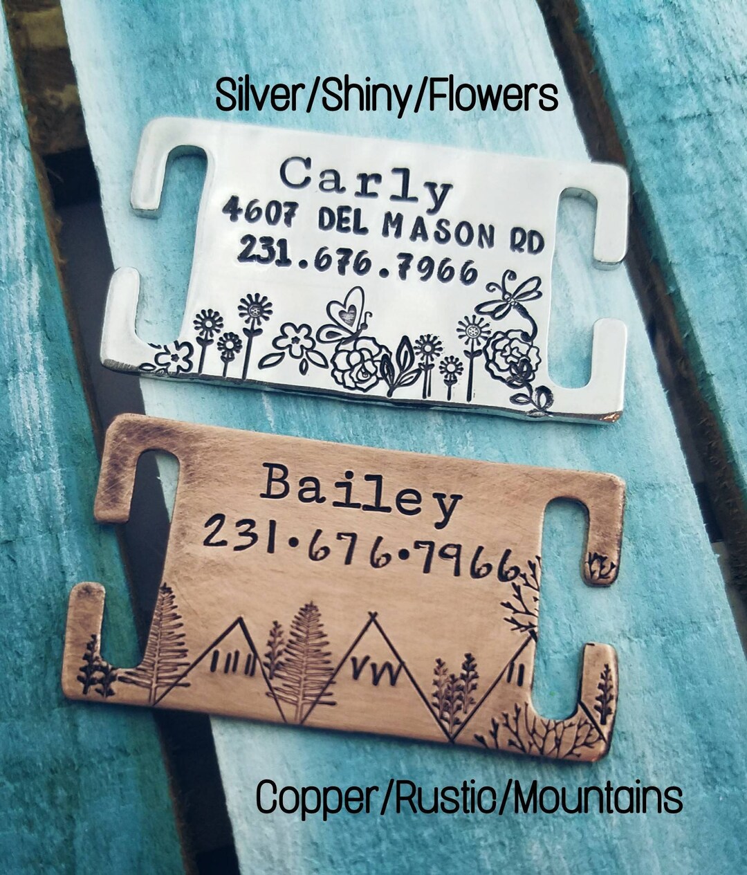 Pet Collar ID Tag Dog Collar Slide Custom Pet ID Tag - Etsy