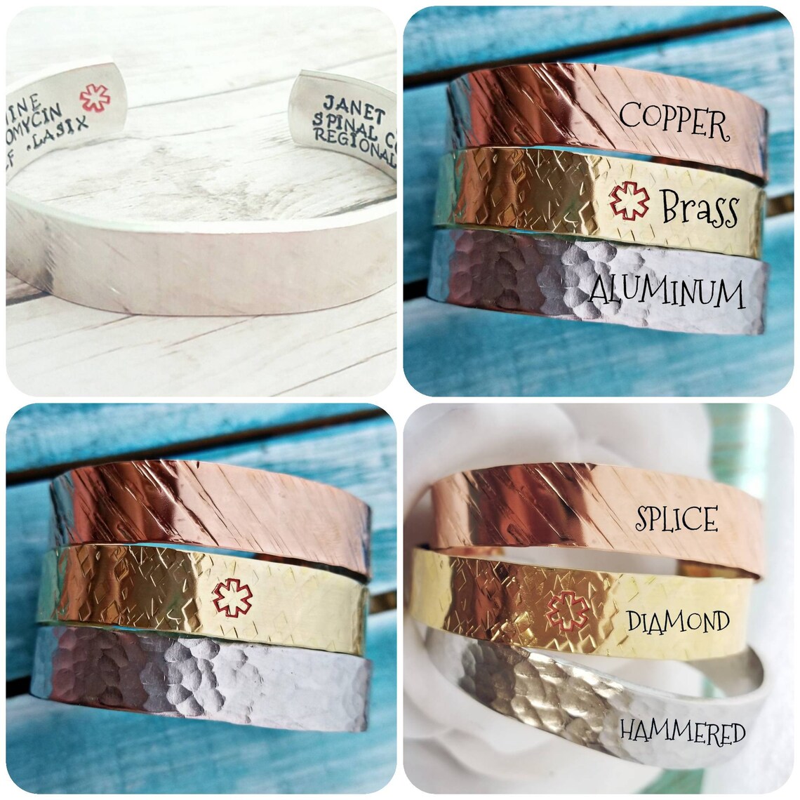 Medical ID Bracelet Copper Medical Alert Bracelet Medical ID | Etsy