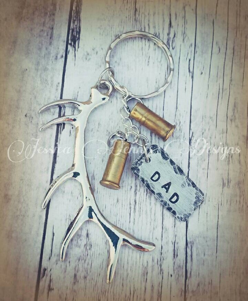 Large Antler Keychain Bullet Shell Gift Personalized Daddy - Etsy