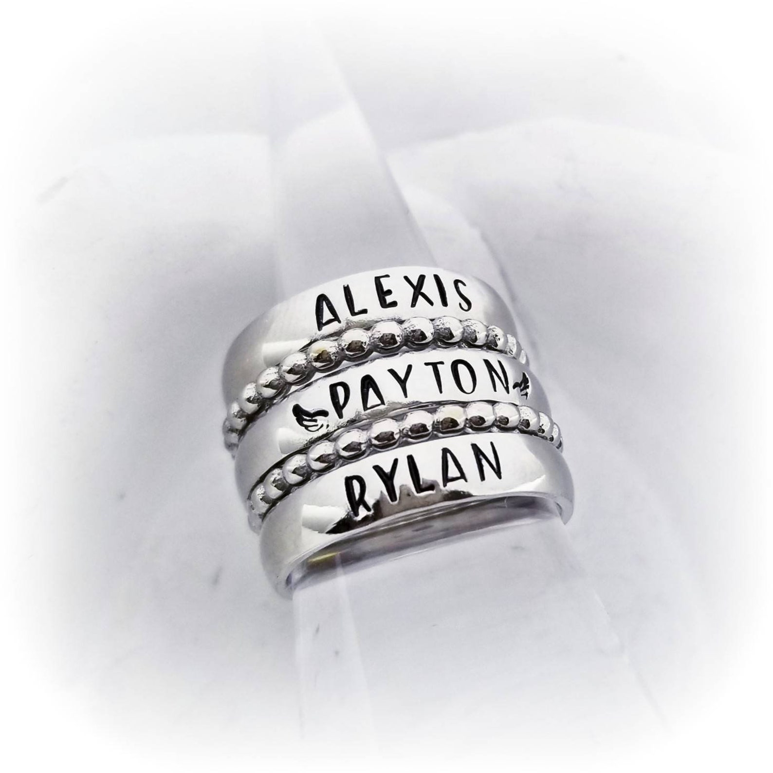 Personalized Memorial Ring Stainless Steel Stacking Name - Etsy