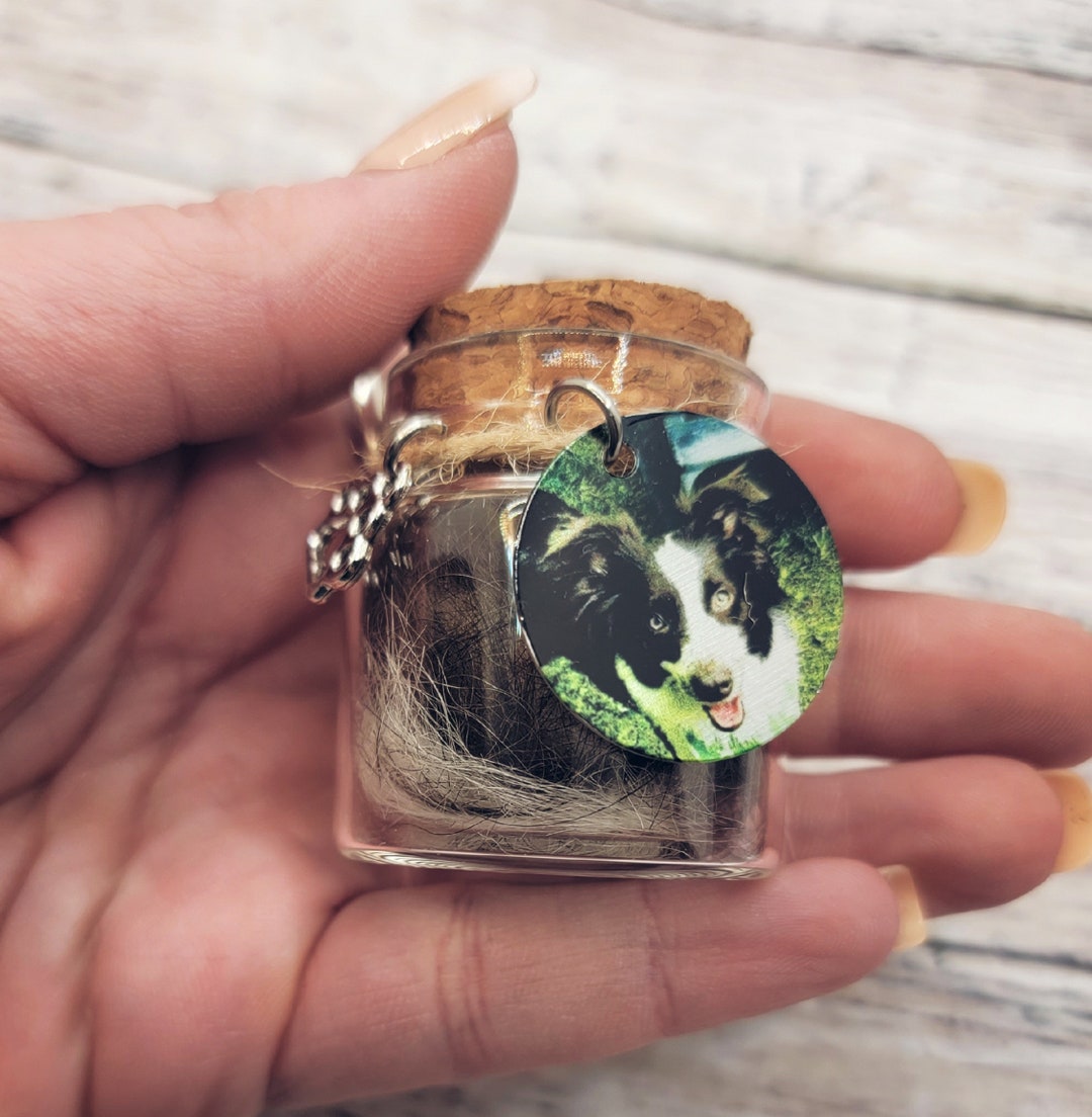 Personalized Pet Fur Memorial Jar: Photo Keepsake for Dog or Cat - Etsy