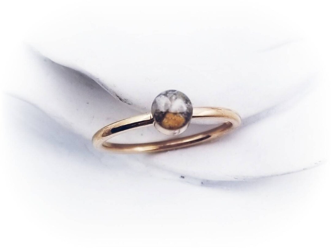 Pet Cremation Ring 14k Rose Gold Plated Stacking 4mm Rings Memorial ...