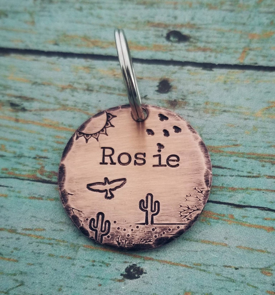 Unique Dog ID Tag Custom Made Hand Stamped Personalized Dog ID Dog Name ...