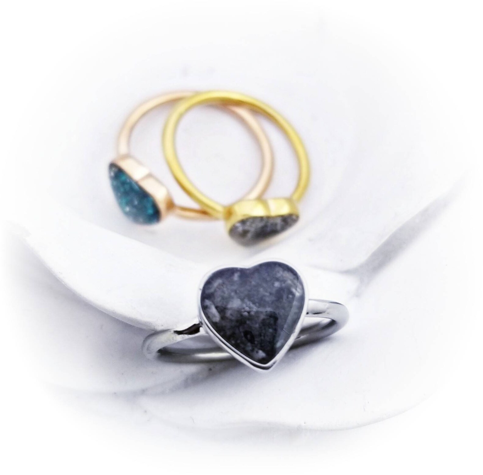 Heart Cremation Ring Made with Ashes Pet Cremation Ring | Etsy