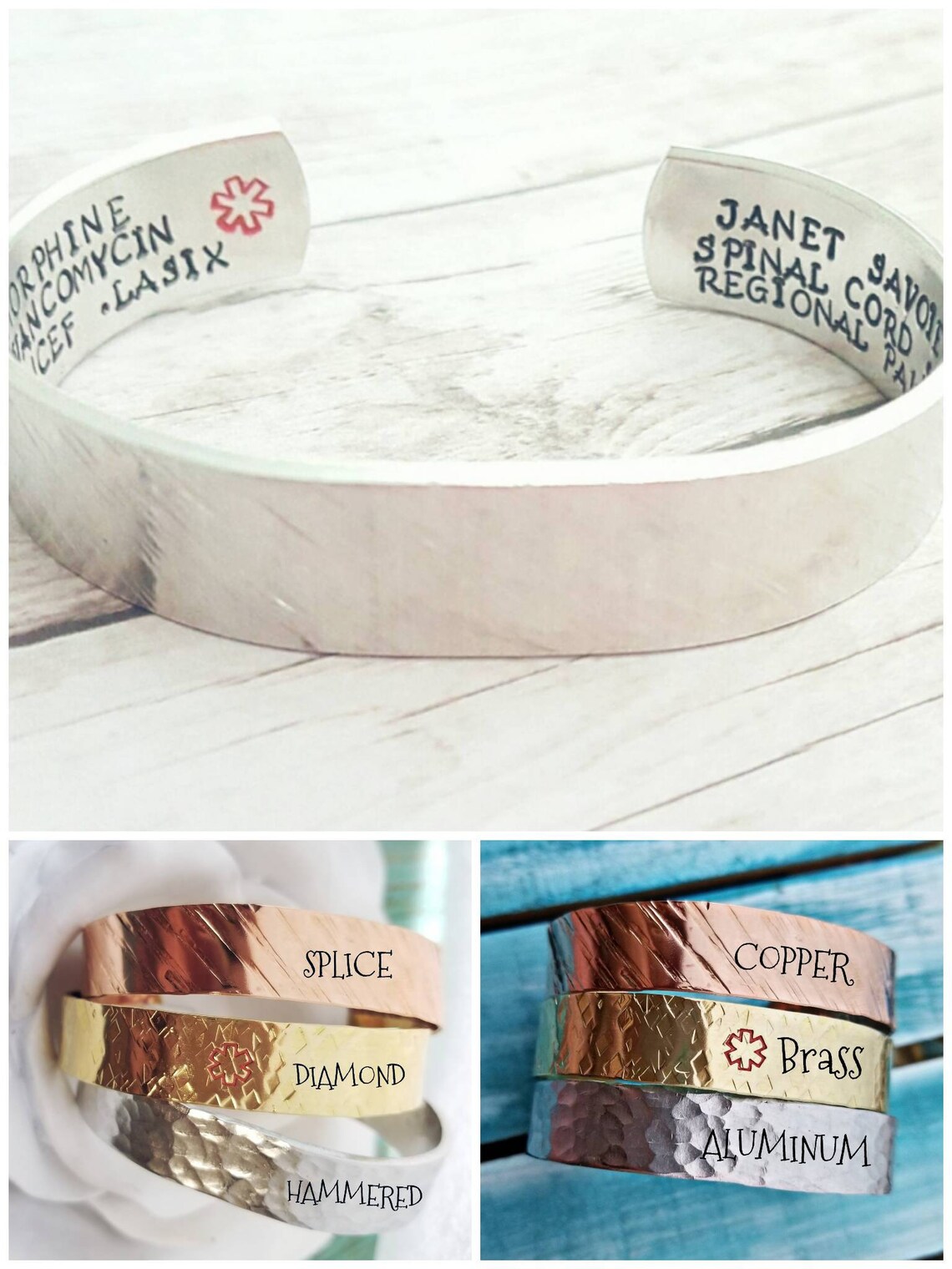 Medical ID Bracelet Copper Medical Alert Bracelet Medical ID - Etsy