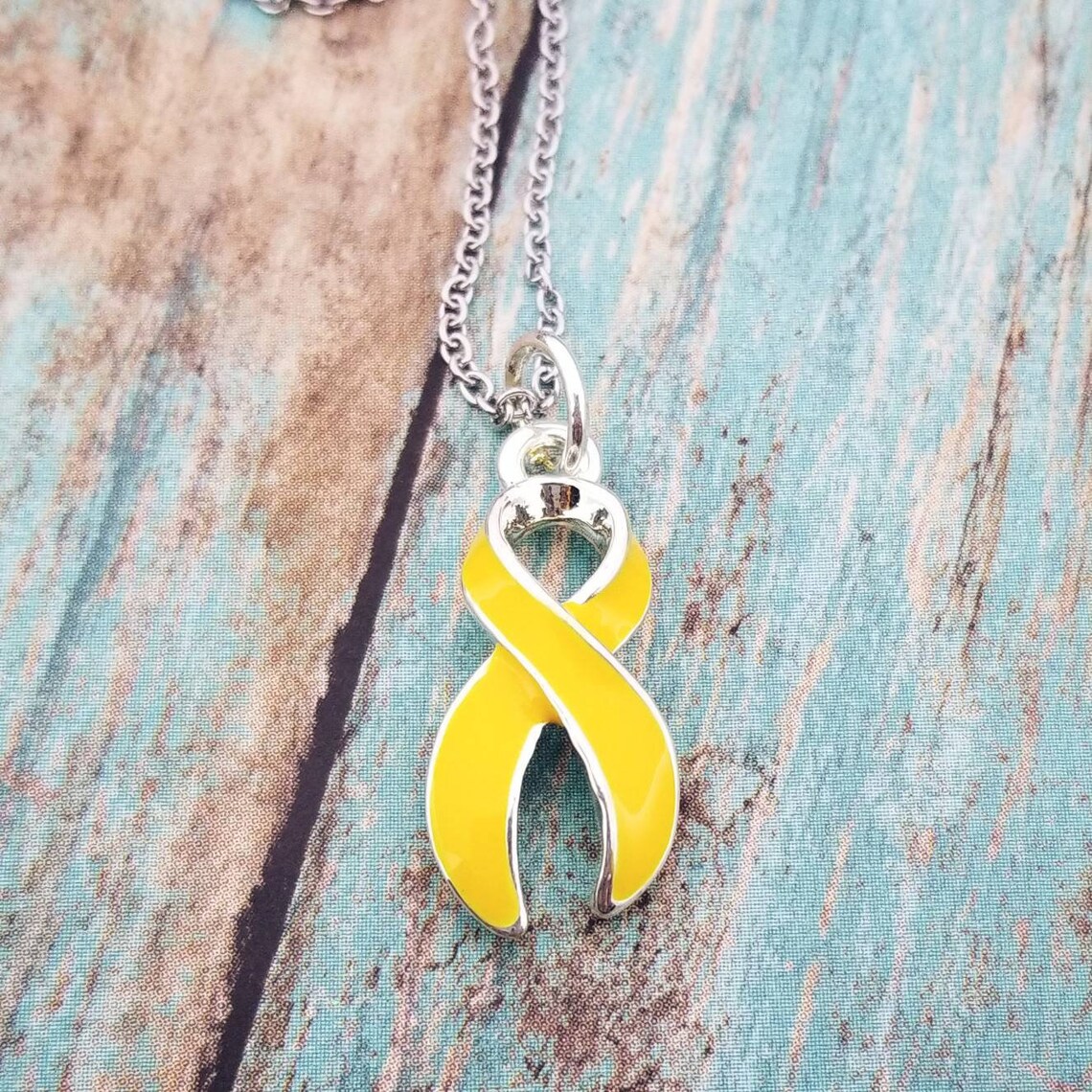 Childhood Cancer Awareness Gold Ribbon Necklace Awareness - Etsy
