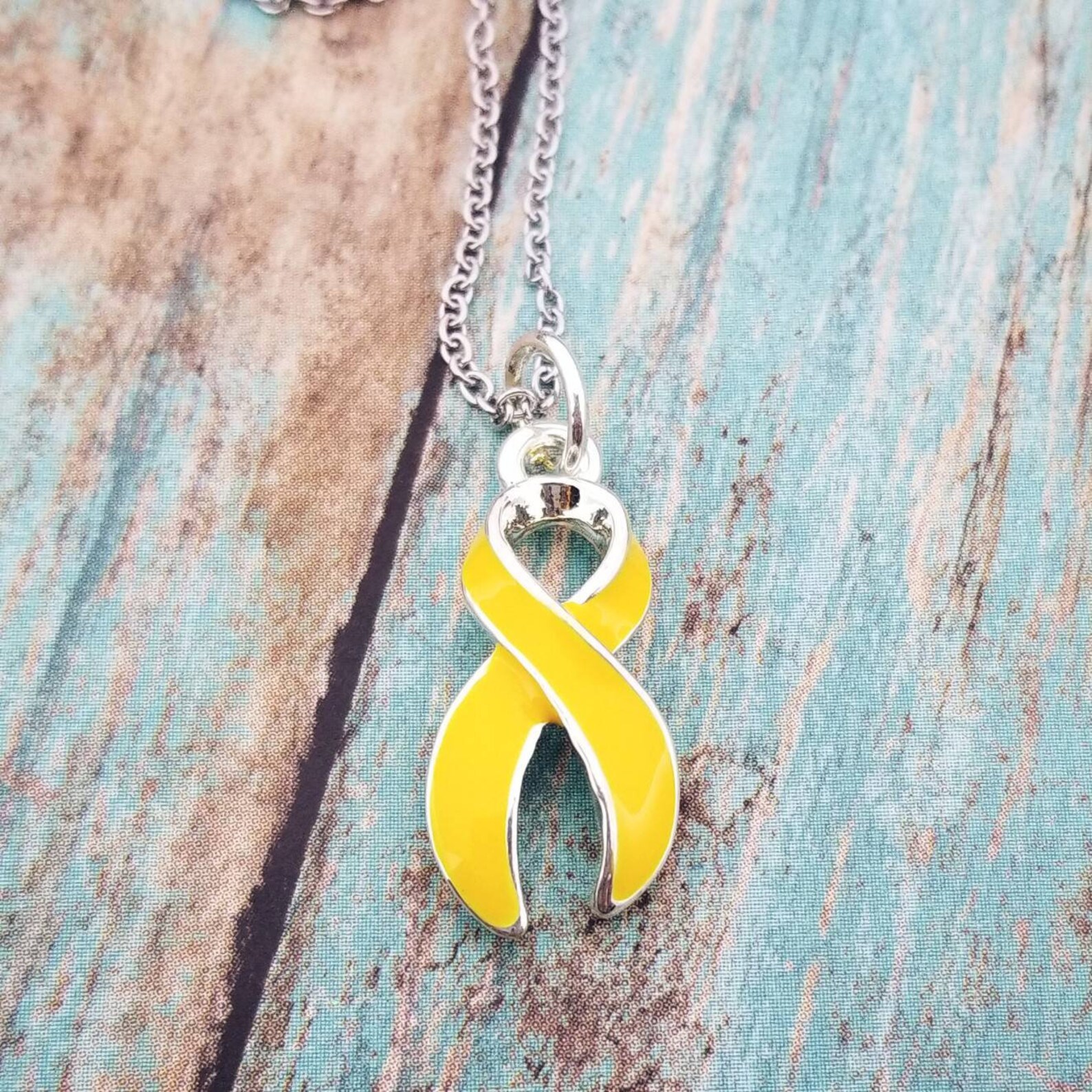 Childhood Cancer Awareness Gold Ribbon Necklace Awareness - Etsy