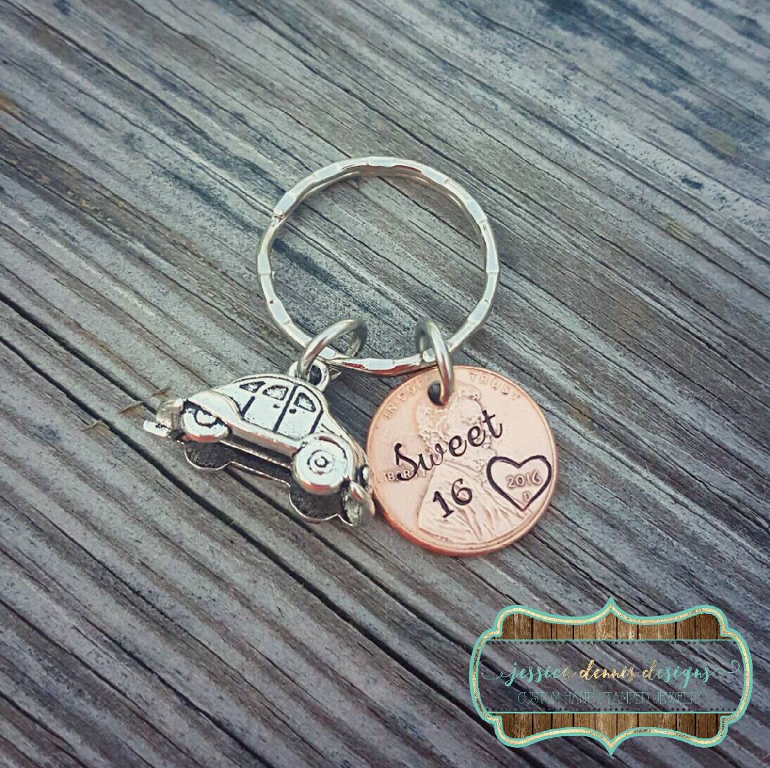 Sweet 16 Penny Keychain Teen Gift Choose Your Penny Year - Etsy