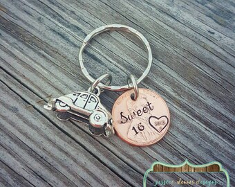 Personalized Sweet 16 Penny Keychain Sweet 16 Gift 16th Birthday ...
