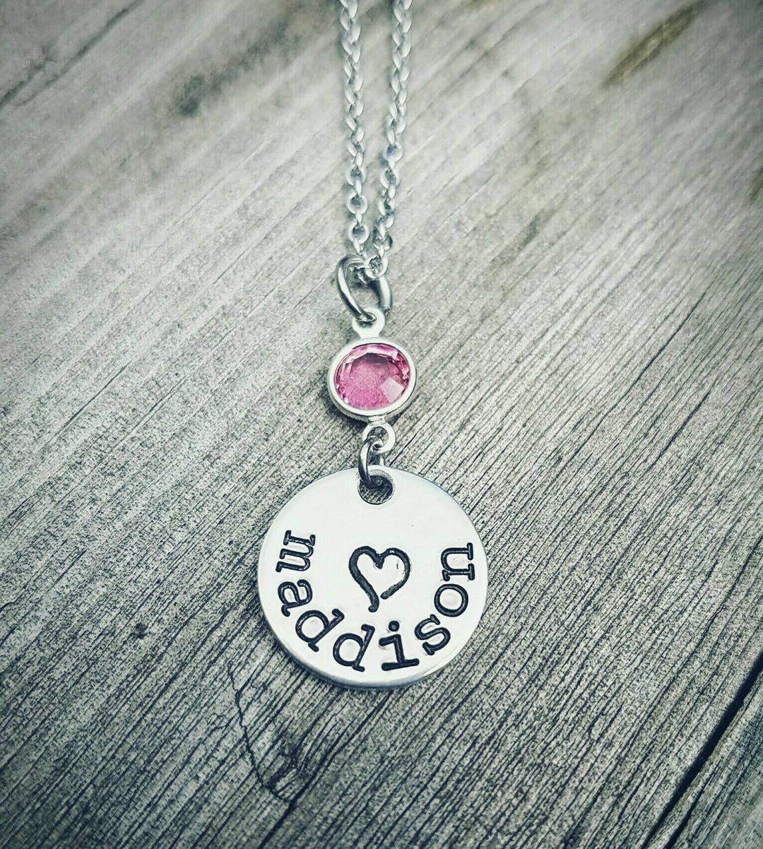 Birthstone Necklace - Custom Made With Names and Birthstones - Gift for ...