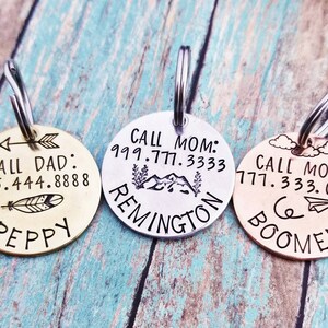 Unique Dog ID Tag - Rustic Dog Tag - Dog Name ID - Cat Tag - Pet Name ...