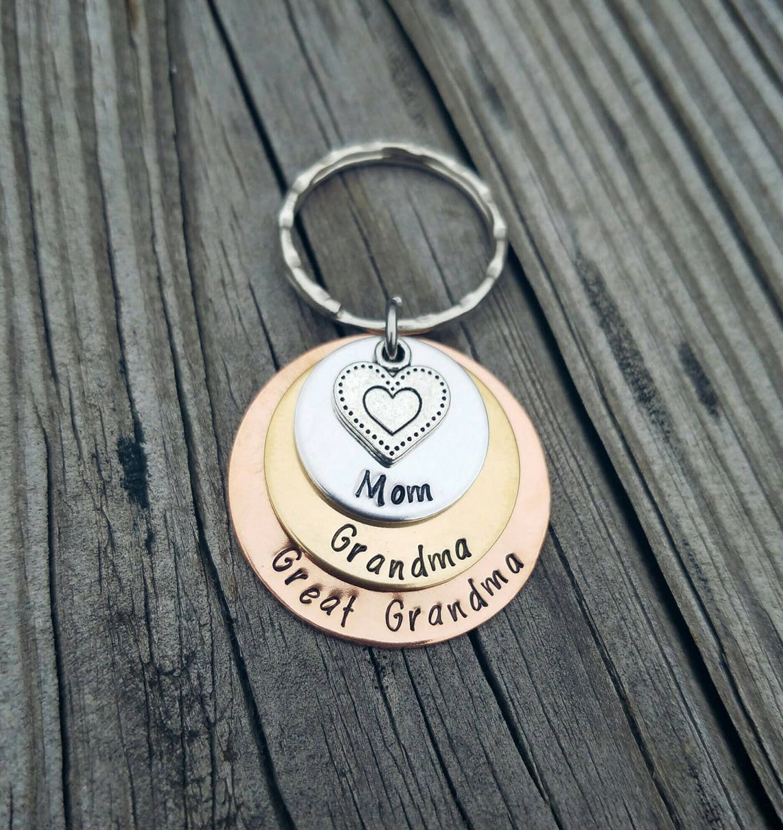 Mixed Metals 3 Disc Keychain Mom grandma Great-grandma 3 - Etsy
