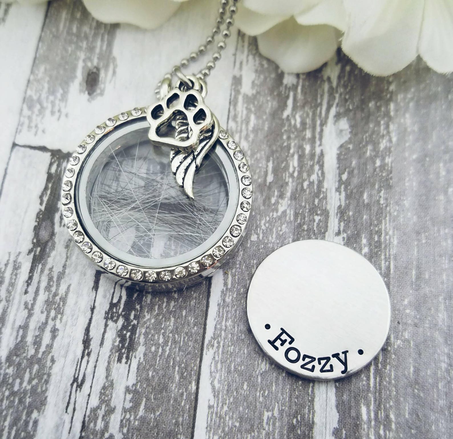 Pet Loss Memorial Locket Necklace for Pet's Hair Custom - Etsy