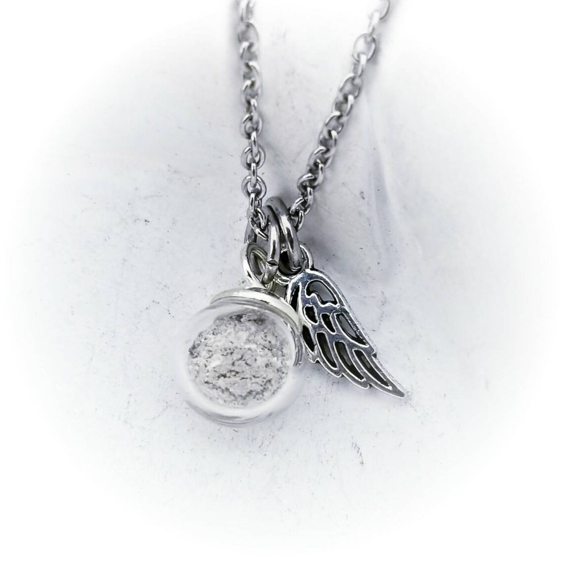 Cremation Orb Initial Necklace DIY Fill at Home Ash | Etsy